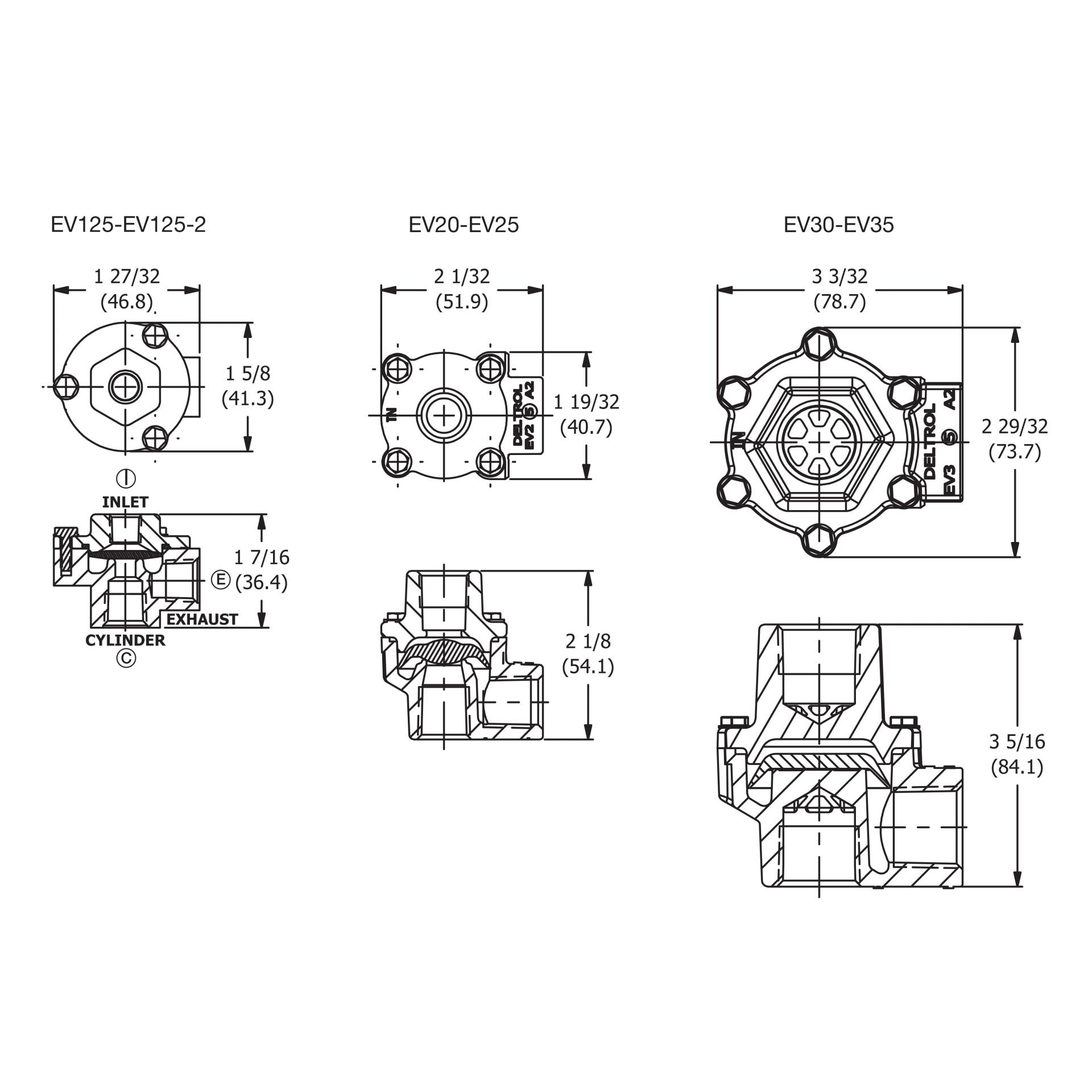 Deltrol Exhaust flow control valve 10122-61 EV30A2 Female-to-Female ...
